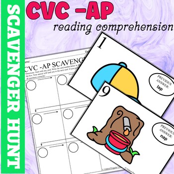 CVC - AP Words Scavenger Hunt Reading Comprehension Phonics Write the ...