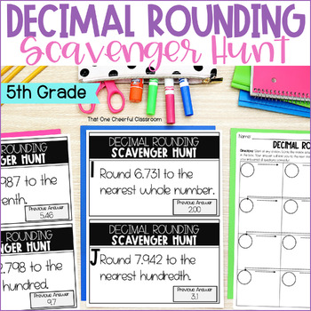 5th Grade Rounding Decimals Math Scavenger Hunt Activity | TeachShare