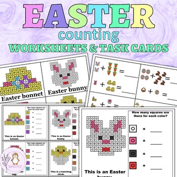 Easter Snap Cube Counting Worksheets Flashcards Math Counting Cube Snap ...