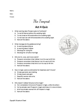 The Tempest Act 4 Quiz | TeachShare