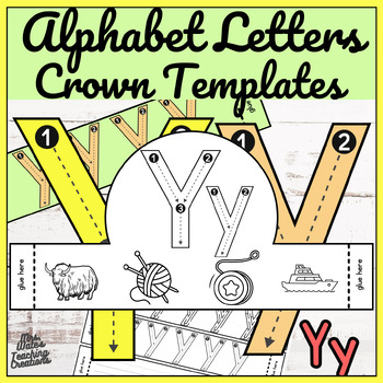 Alphabet Letter Crown Craftivity & Beginning Sounds Worksheets for ...
