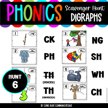 Phonics Activity Digraph Review Reading Center Hunt, Kinder, 1st, 2nd ...