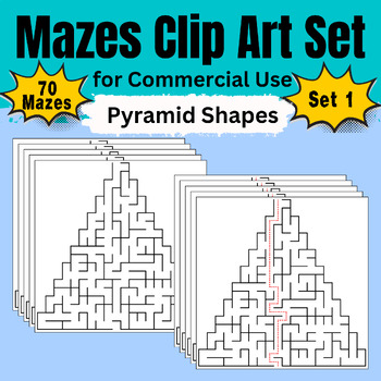 Pyramid Mazes - 70 Mazes Clip Art Set for Commercial Use - Set 1 ...