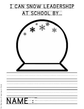 Winter Themed SEL Snow Leadership Writing Activity Coloring Pages ...