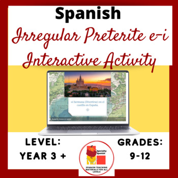 Spanish Irregular Preterite e-i Interactive Google Slides™ with Pear ...