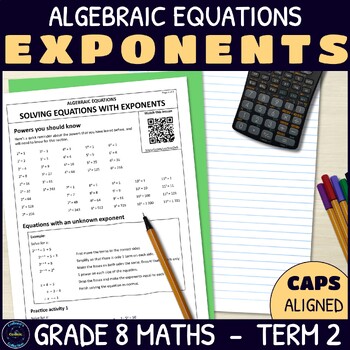 Solving Equations with Exponents Lesson Worksheets - Grade 8 Math T2 ...