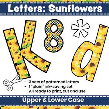 Sunflower Bulletin Board Letters & Editable Banners | Printable ...