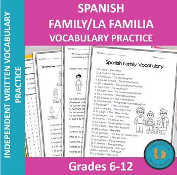 Spanish Family/La Familia Vocabulary Activities/Practice/Emergency Sub ...