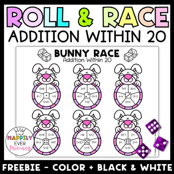 Spring Roll & Race Math Dice Game - Addition Within 20 Freebie | TeachShare