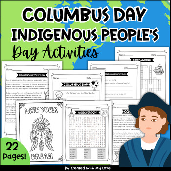 Columbus Day Indigenous Peoples Day Activities Pack Reading Wordsearch ...