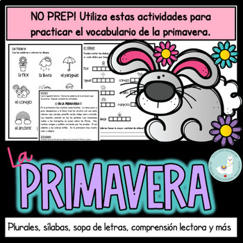 NO PREP!! Hojas de vocabulario para LA PRIMAVERA | TeachShare