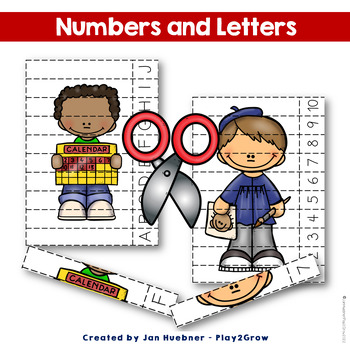 Alphabet and Numbers 1-20 PUZZLES Fine Motor Prewriting Scissor ...