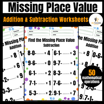 Missing Place Value Worksheets-Single Digit Addition & Subtraction ...