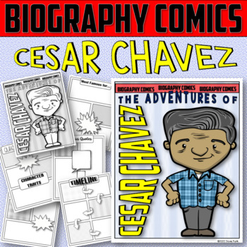CESAR CHAVEZ Biography Comics Research or Book Report | Graphic Novel ...