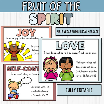 Fruits of the Spirit: Bible Verses Christian Posters - Editable ...