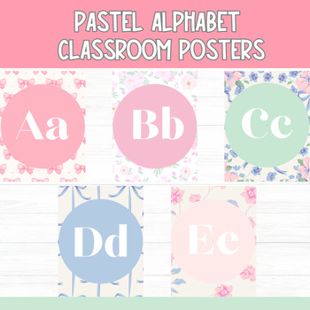 Pastel Alphabet Posters Classroom Decor with 3 Fonts for Pastel ...