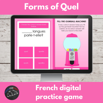 Self-grading digital French grammar game - quel, quelle, quels and ...