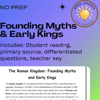 Roman Kingdom Founding Myths and Early Kings Ancient Rome Reading ...