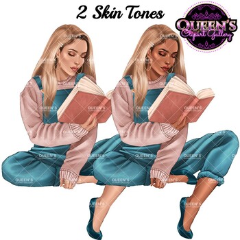 Adult Clipart, Bookworm Clipart, Book Reader Clipart, Reading Girl ...