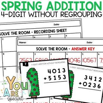 4 Digit Addition Without Regrouping Math Spring Activities Morning Work ...
