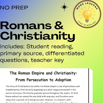 The Roman Empire and Christianity Persecution to Adoption Reading ...