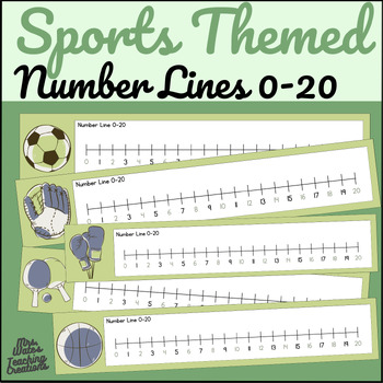 Printable Number Line 0 to 20 Desk Tags - Sports Themed Math Tool ...