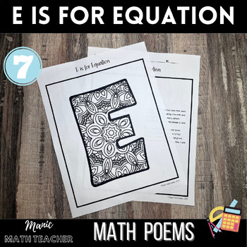 E is for Equation - Math & Poems - ABCs - Mindfulness Coloring Activity ...