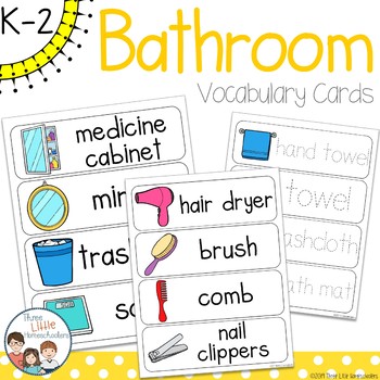 Bathroom Vocabulary Word Wall Cards plus Write & Wipe Version | TeachShare