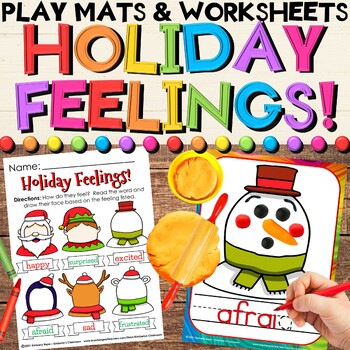 Christmas Holiday Feelings Play Dough Mats & Writing Social Emotional ...