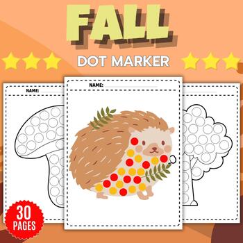 Fall Autumn Season Dot Marker Coloring Pages - Fun October November ...