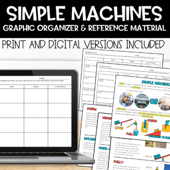 Simple Machines Vocabulary Activity/Graphic Organizer | TeachShare