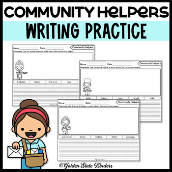 Community Helpers Writing Practice Worksheets Activity Differentiated ...