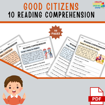 10 Reading Comprehension Passages on Good Citizenship for 1st to 3rd ...