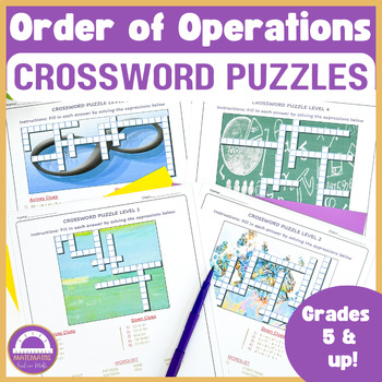 Order of Operations Activities Crossword Puzzles Differentiated ...