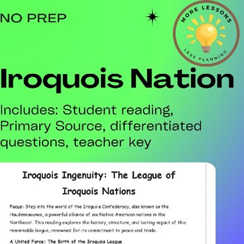 League of Iroquois Nation Pre Colonial America Reading Comprehension ...
