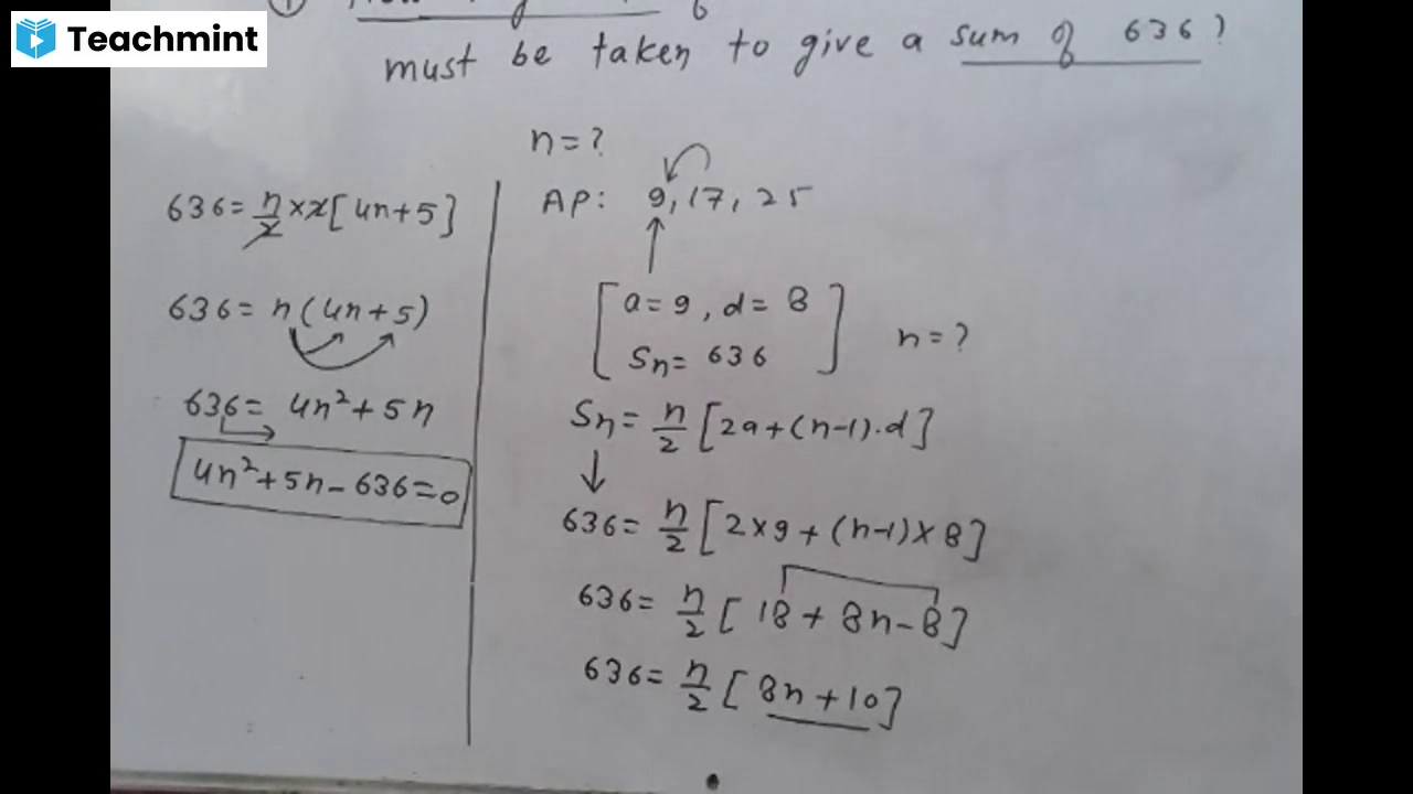 CH- 5 "Arithmetic Progression" - Mathematics - Class Recording - Teachmint