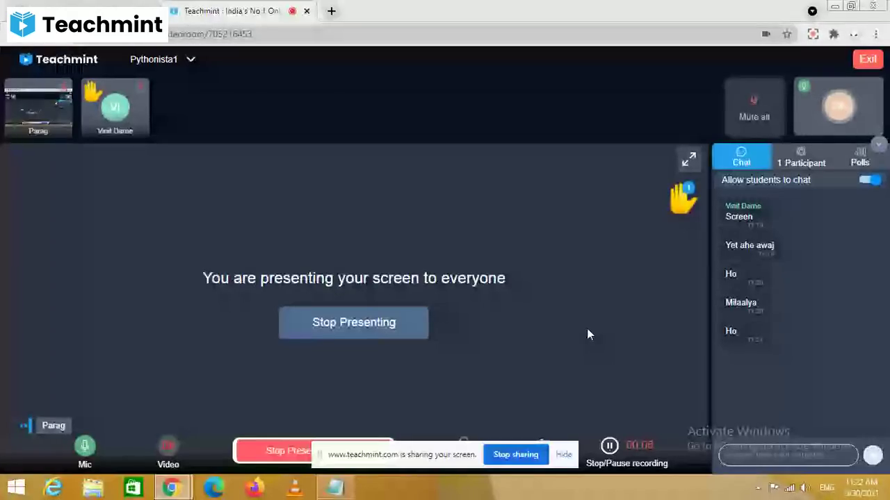 None Python Class Recording Teachmint 1802