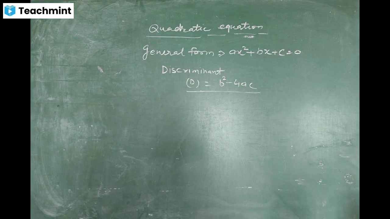 Quadratic Equation - Math - Class Recording - Teachmint