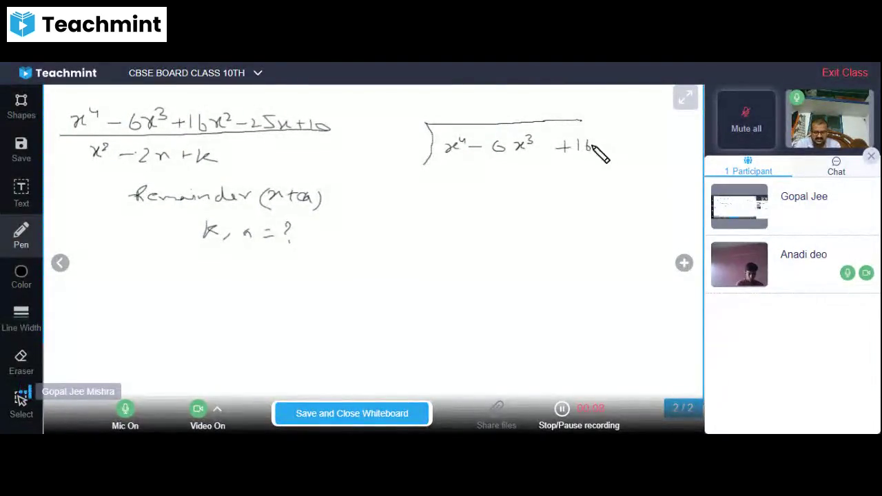 Pair Of Linear Equations - Maths - Class Recording - Teachmint