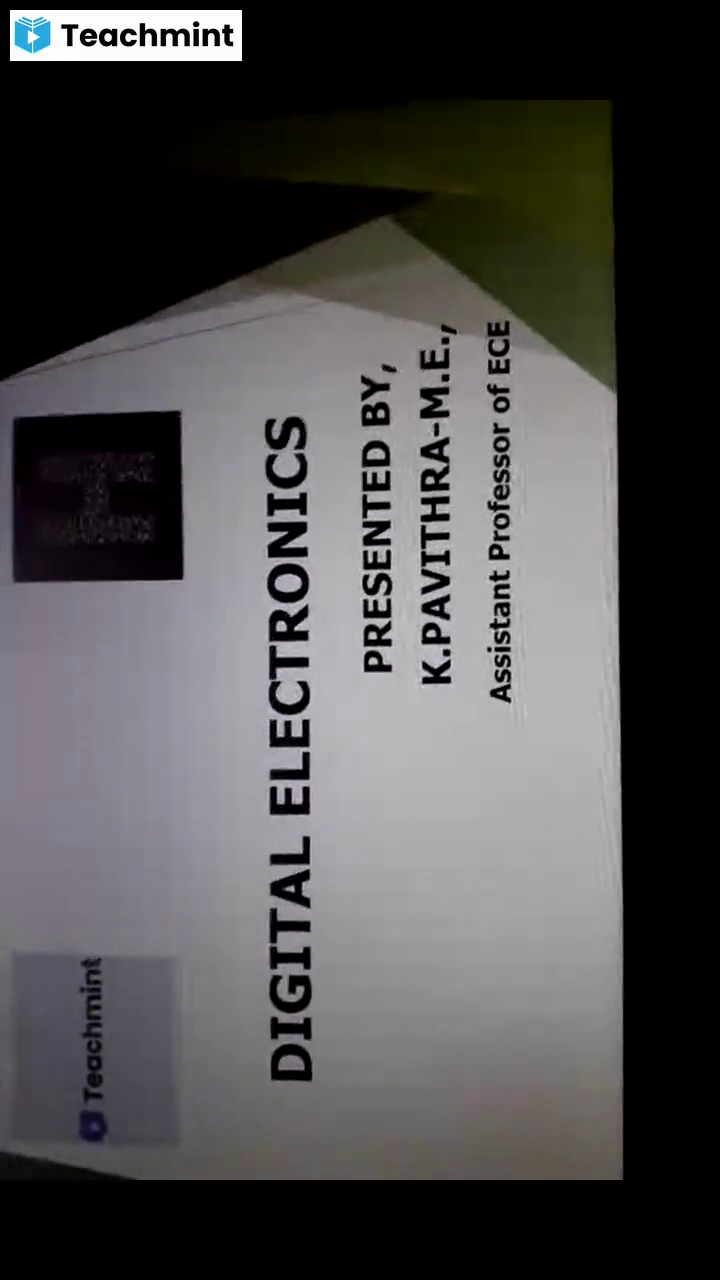 Digital Electronics-Introduction - Digital Electronics - Class Recording - Teachmint