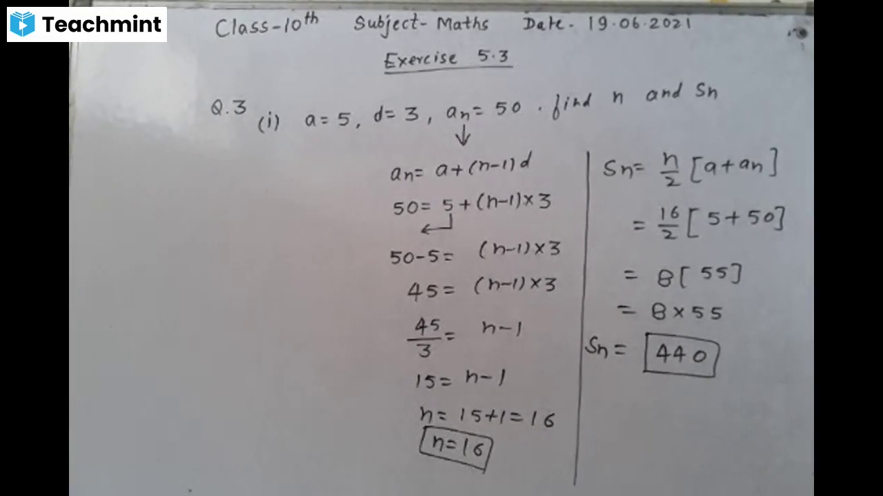 CH -5 "Arithmetic Progression" - Mathematics - Class Recording - Teachmint
