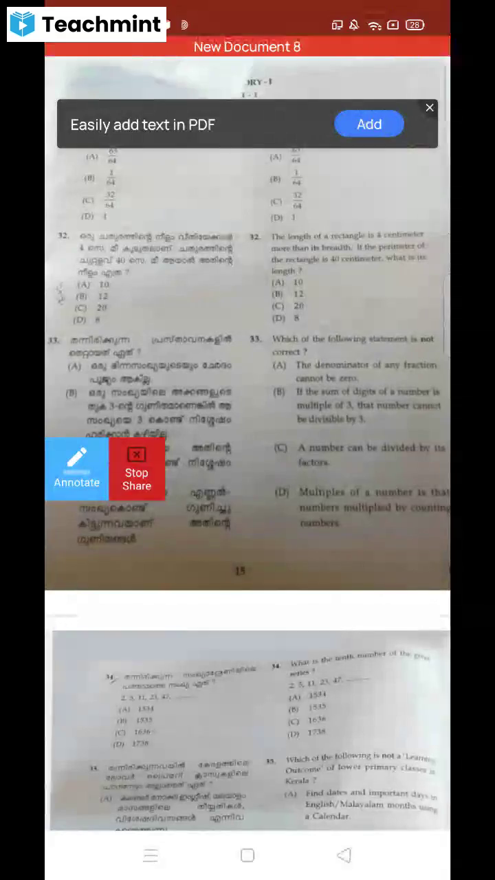 MATHS QUESTION PAPER 2 - Science - Class Recording - Teachmint