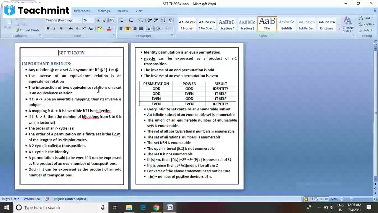 Sets Relation Mapping - Maths - Class Recording - Teachmint