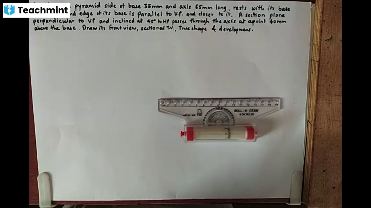 Lecture 2021-06-24 Section And Development Of Pentagonal Pyramid - Engineering Graphics - Class ...