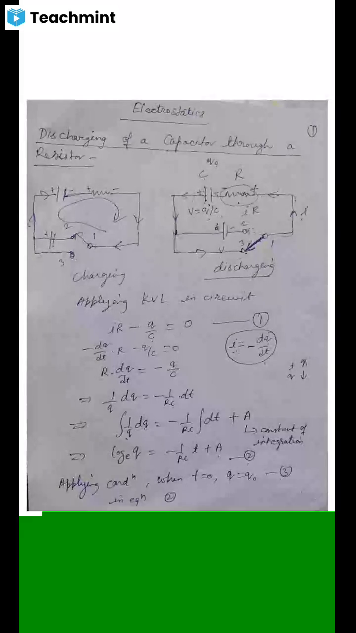 Discharging Of A Capacitor - Applied physics - Class Recording - Teachmint