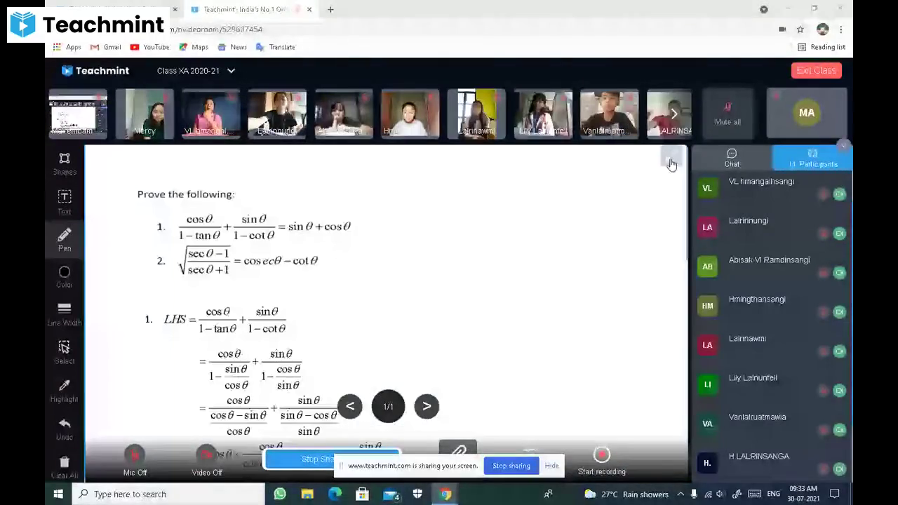 Lecture 2021-07-30 - Mathematics - Class Recording - Teachmint