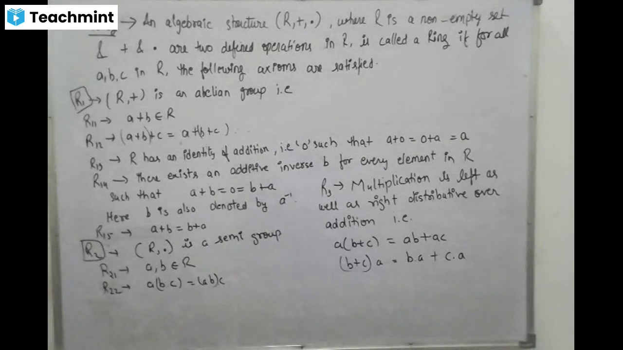 Lecture 2 RING - Maths - Class Recording - Teachmint