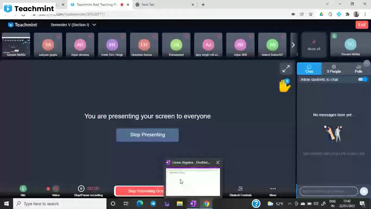 Lecture 2022-01-22 - Linear Algebra - Class Recording - Teachmint