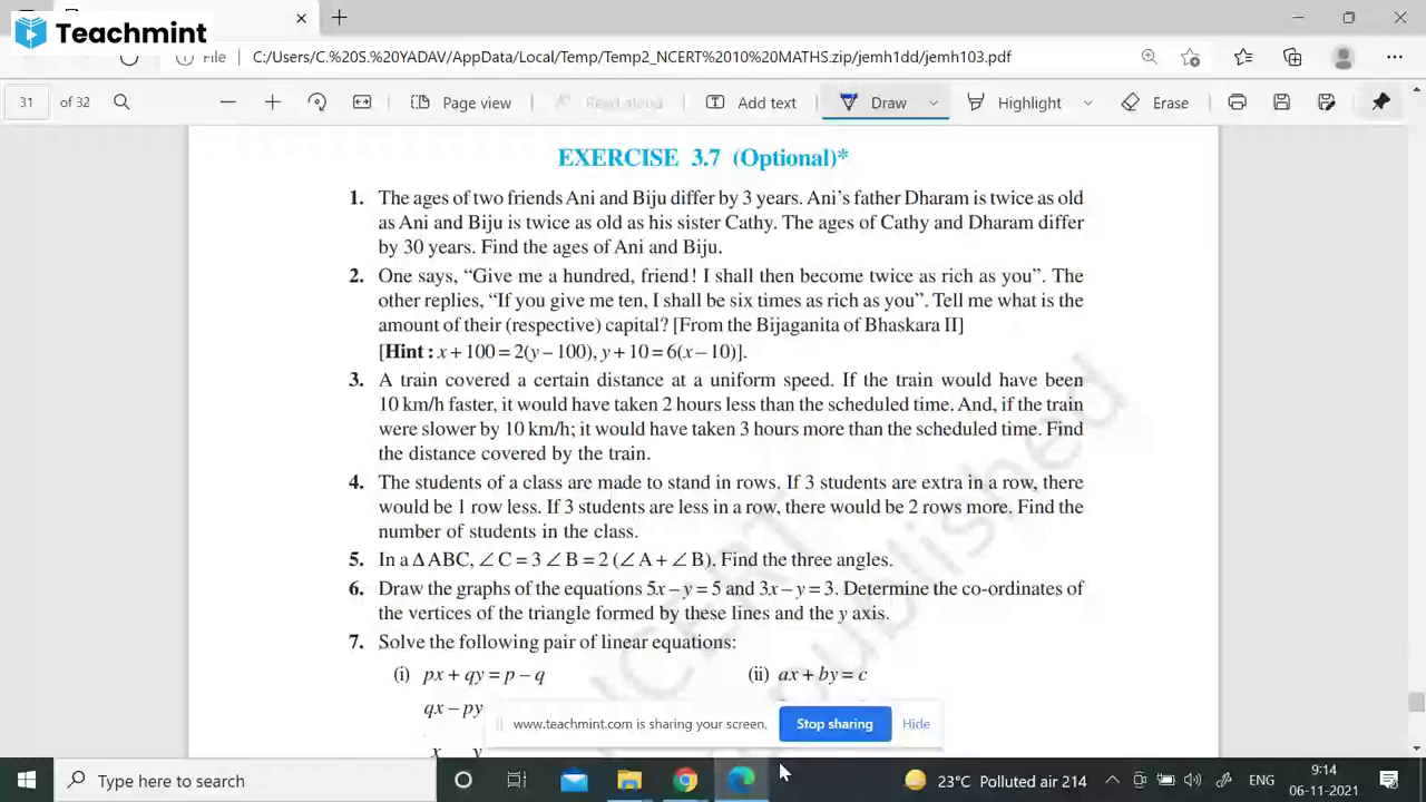Lecture 2021-11-06 - Mathematics - Class Recording - Teachmint