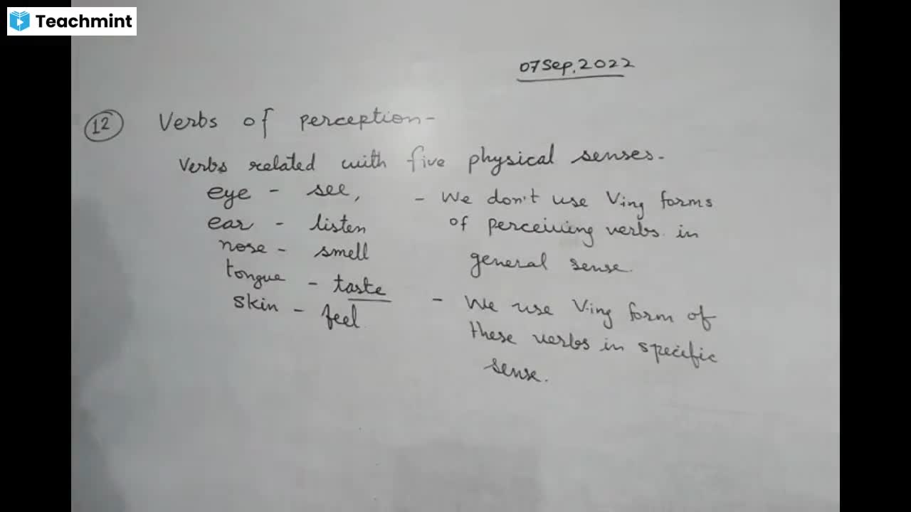 Lecture 2022-09-07 - English Grammar - Class Recording - Teachmint
